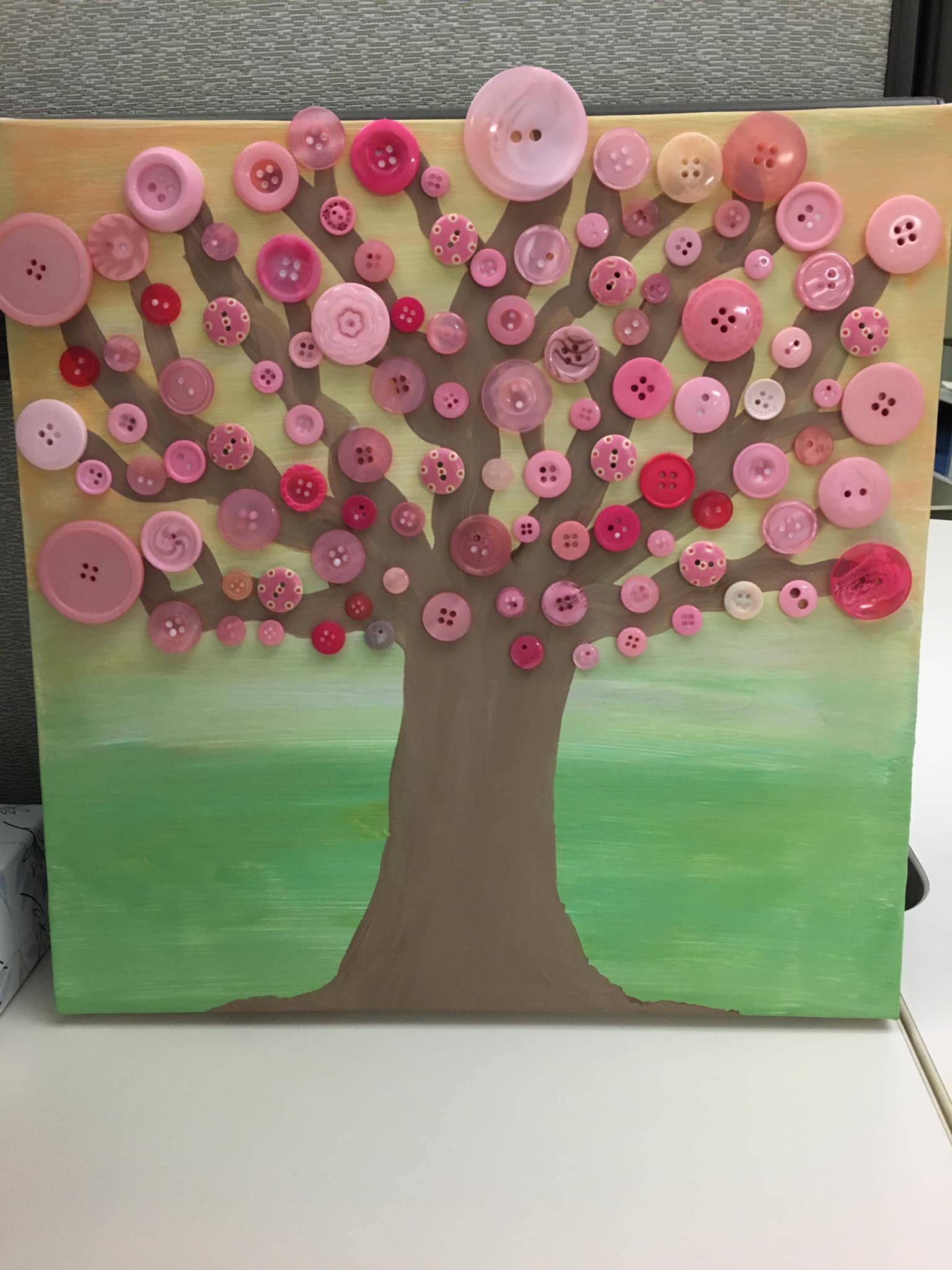 East County Craft Club: Button Trees on Canvas | Lee County Library System